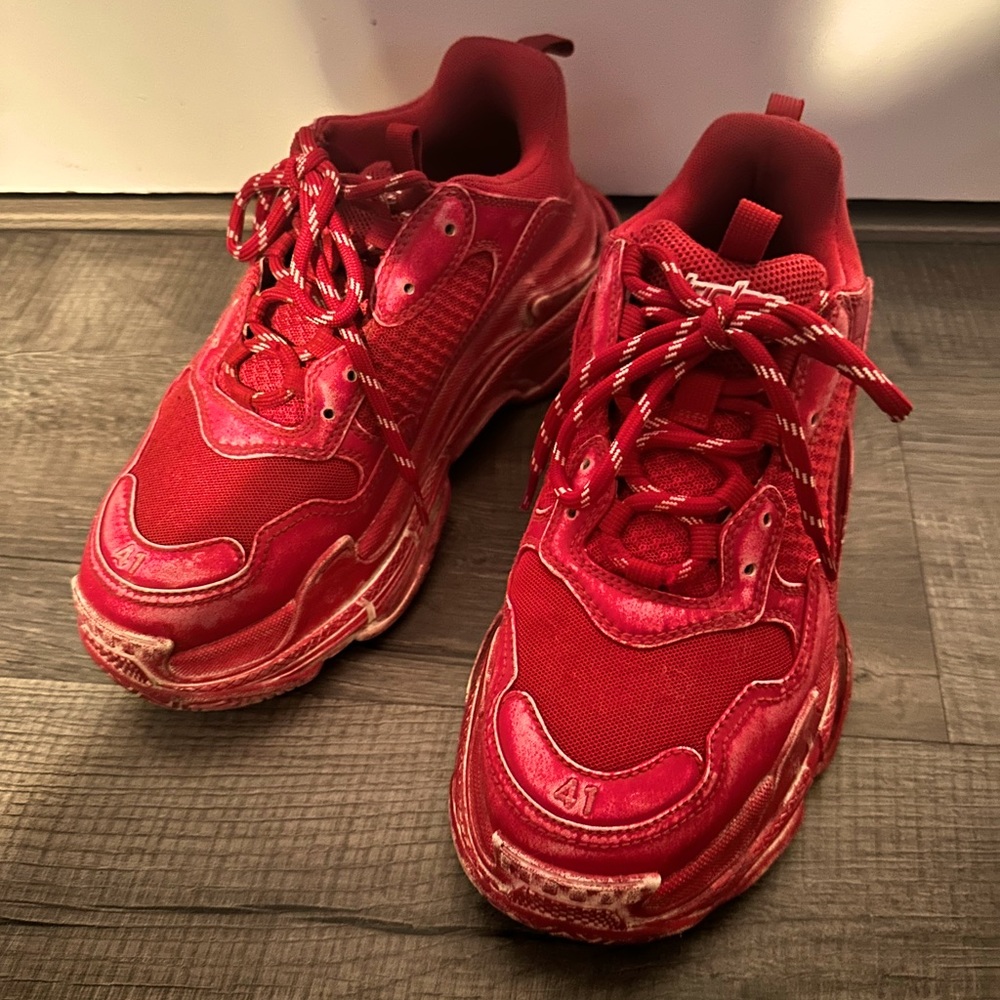 Balenciaga Triple S Dark Red Sneakers - Gem